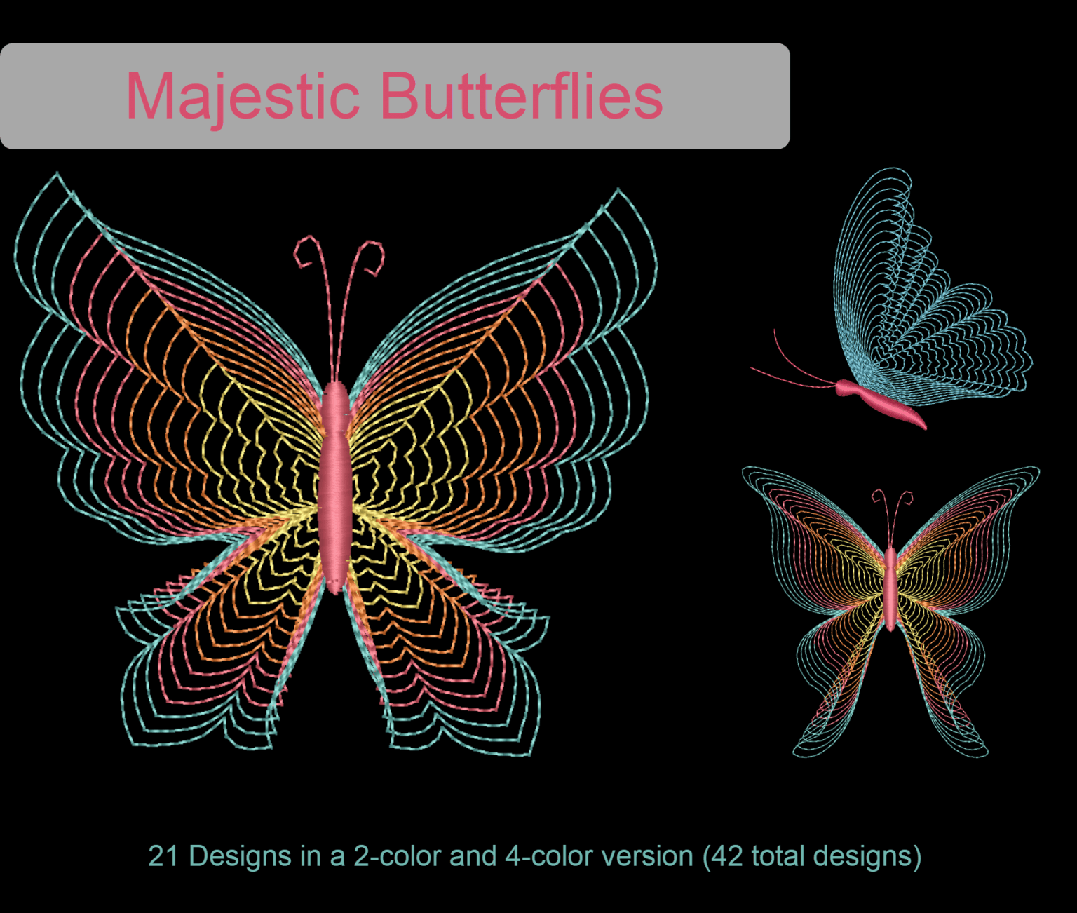 Majestic Butterflies Design Set - Digitizing Masterclass